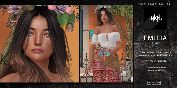 Second Life Marketplace - . MKN . Emilia Shape [ Lelutka EvoX Avalon 3. ...